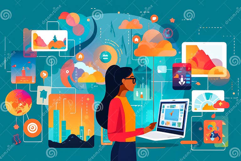 Abstract Vector Illustration Representing the Workflow and Benefits of ...