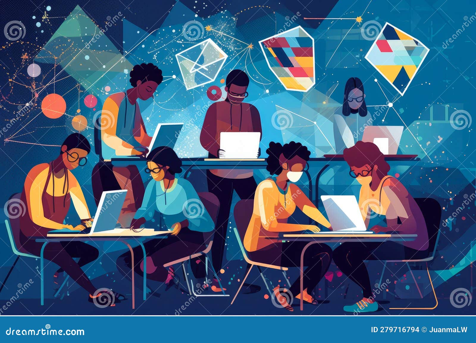 Abstract Vector Illustration Representing the Workflow and Benefits of ...