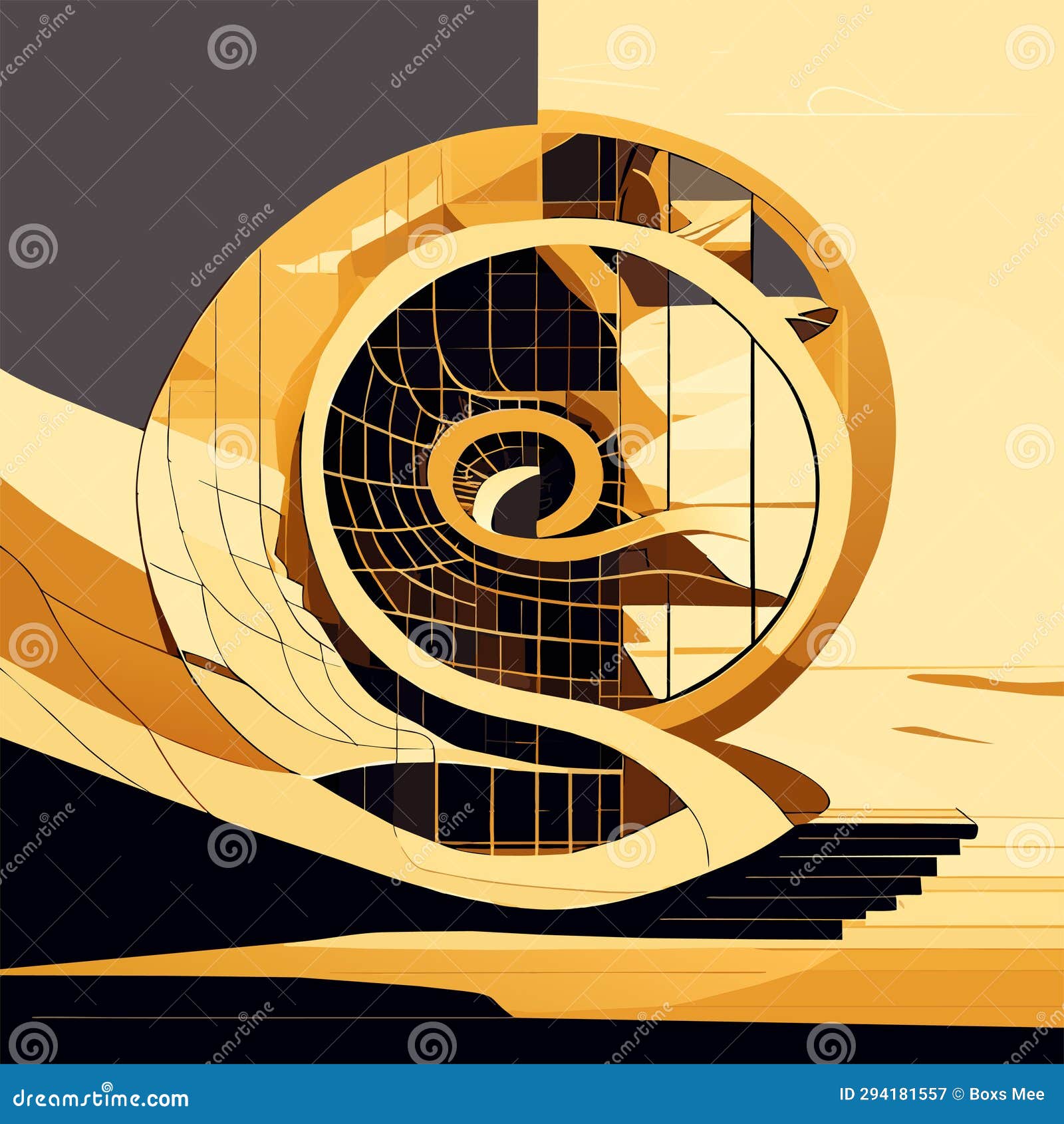 Abstract Vector of the Spiral Staircase in the Form of a Snail AI ...