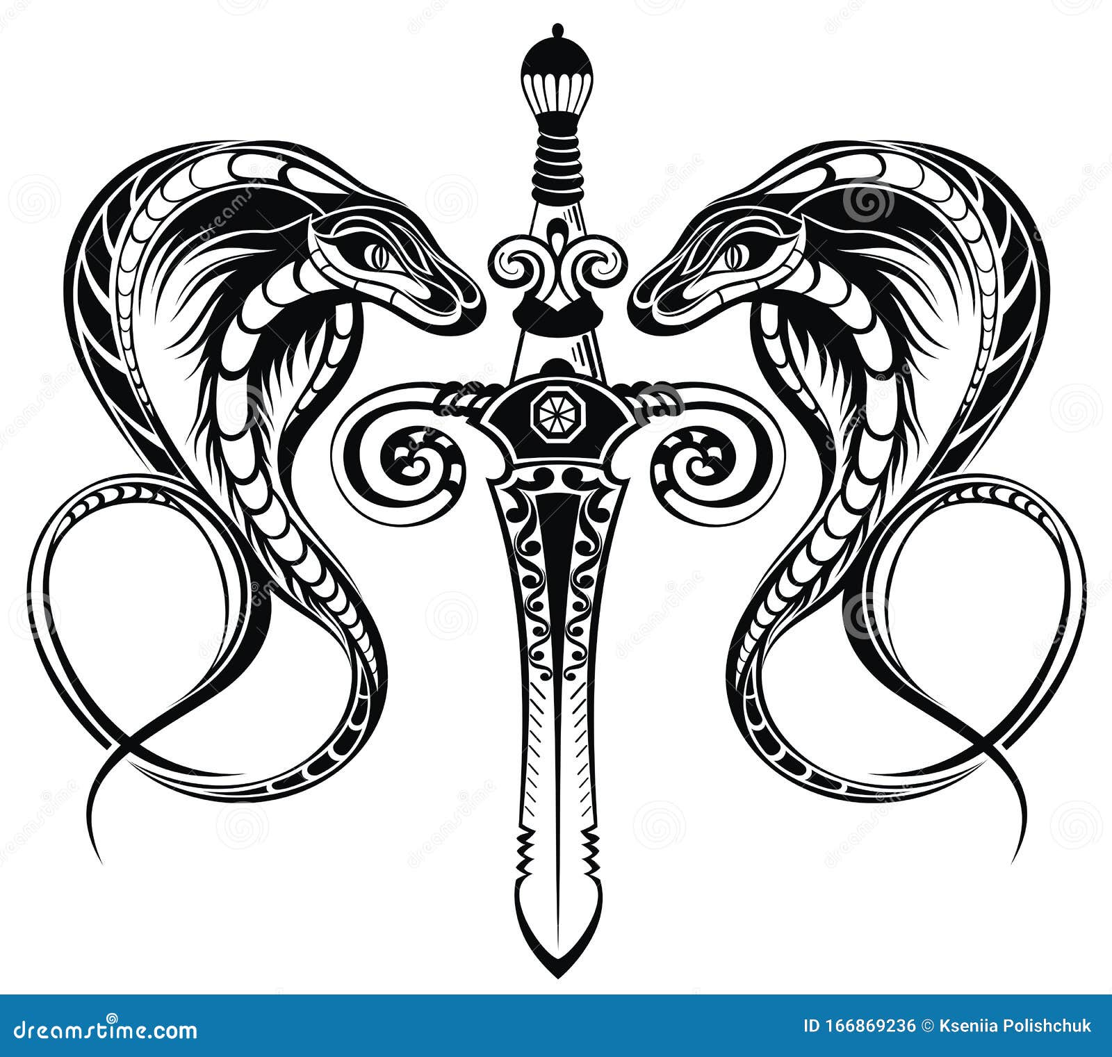 Snake And Dagger Vector Illustration | CartoonDealer.com #24712518