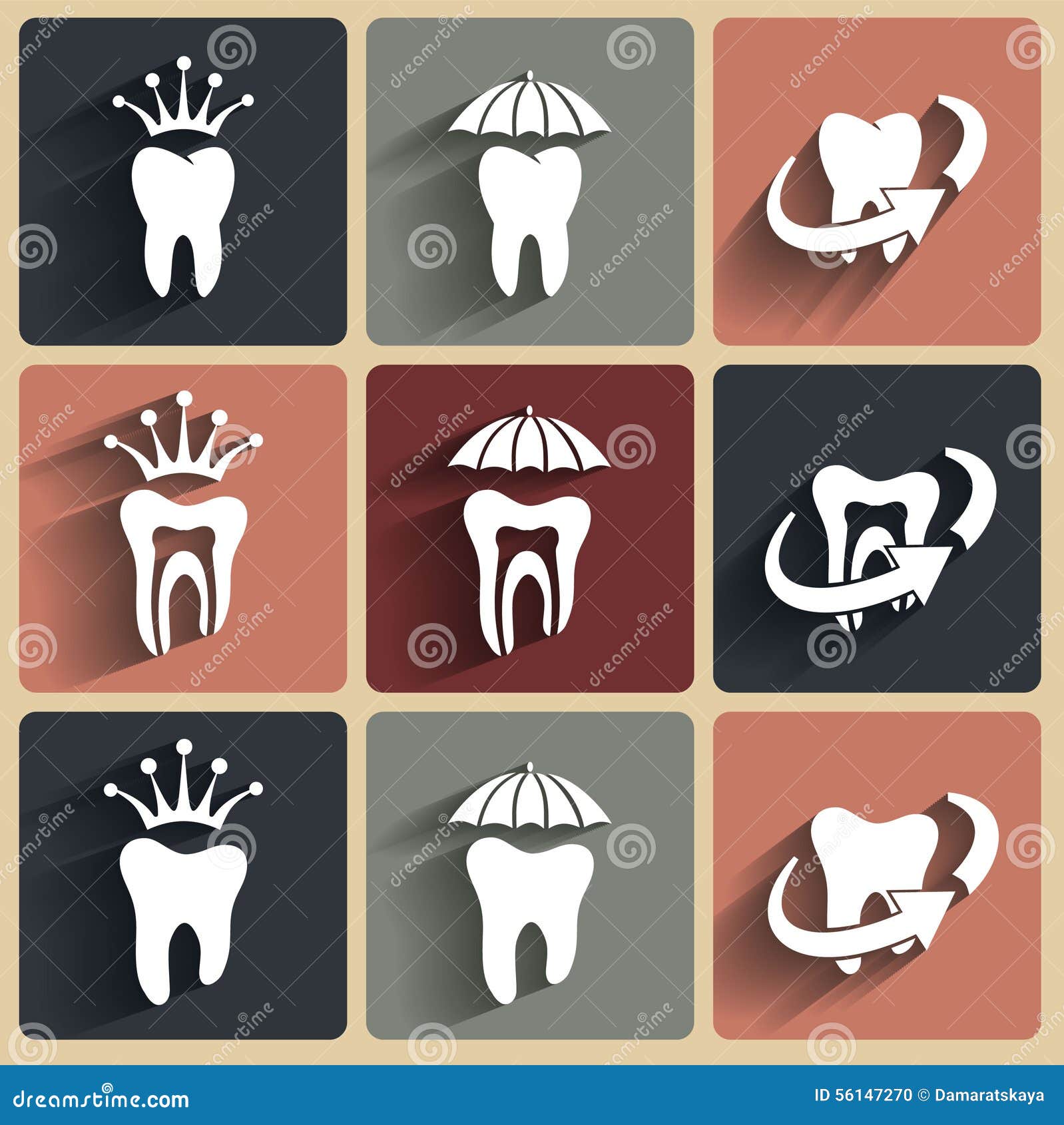 Abstract Vector Illustrations of Teeth. Stock Illustration ...