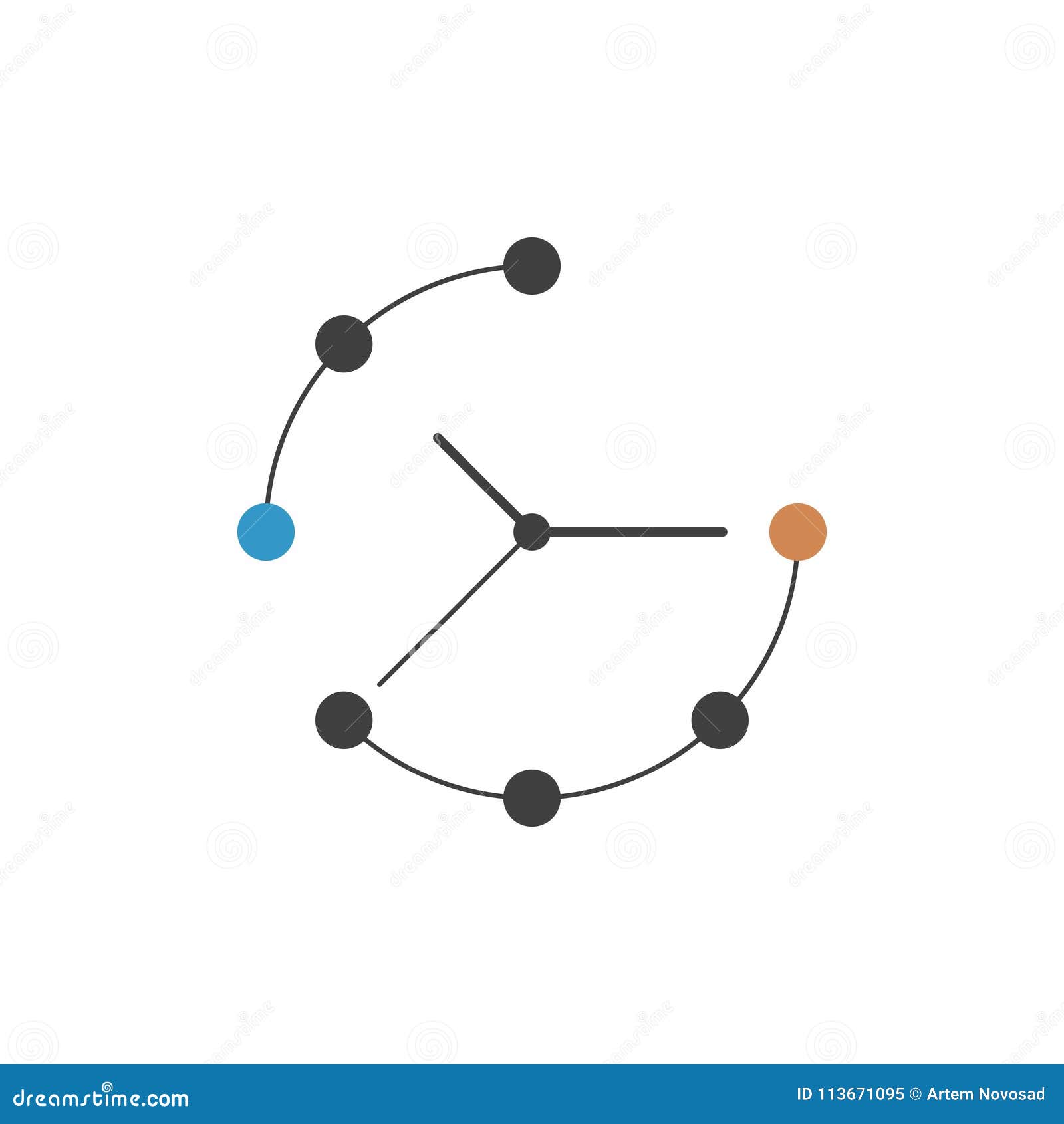 Abstract Vector Image of Clock with Arrows and Partial Clock Face on ...