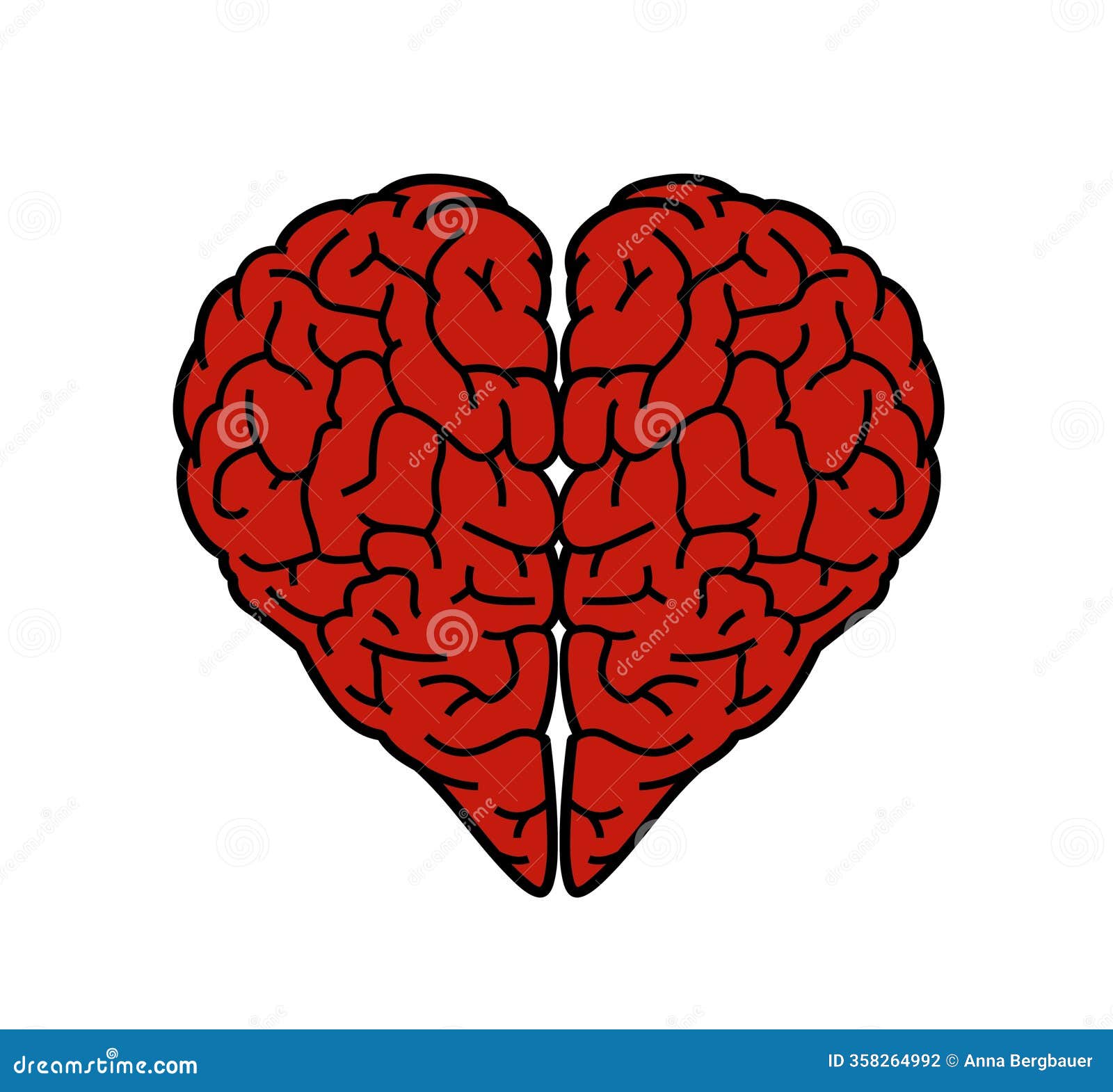 Abstract Vector Image Combining a Brain and Heart Shape. Stock Vector ...