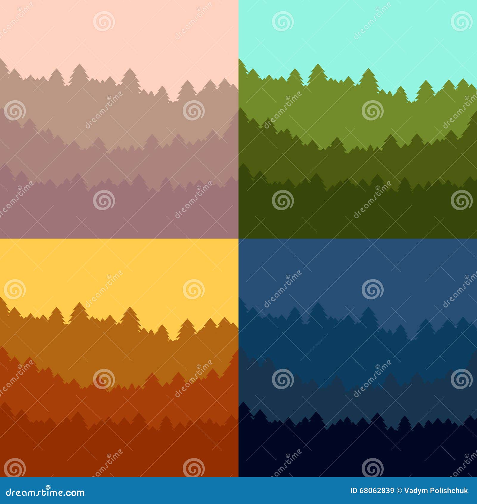 The Abstract Vector Image Reforestation in the Foreground and Different ...