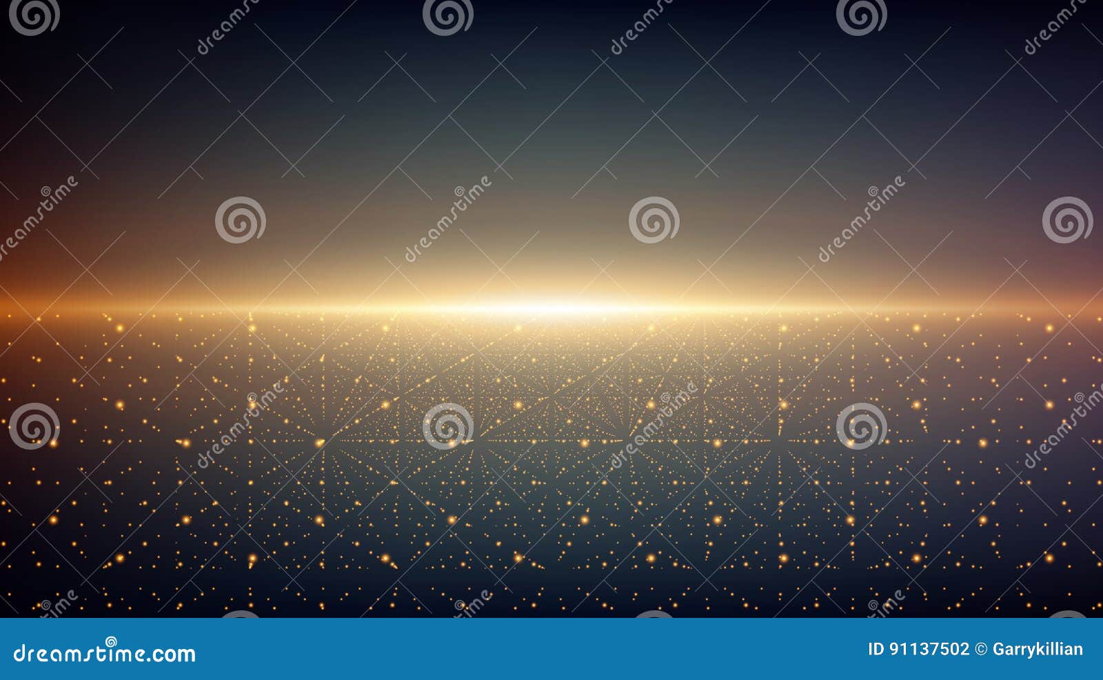 Abstract Vector Infinity Background. Glowing Stars with Illusion of ...