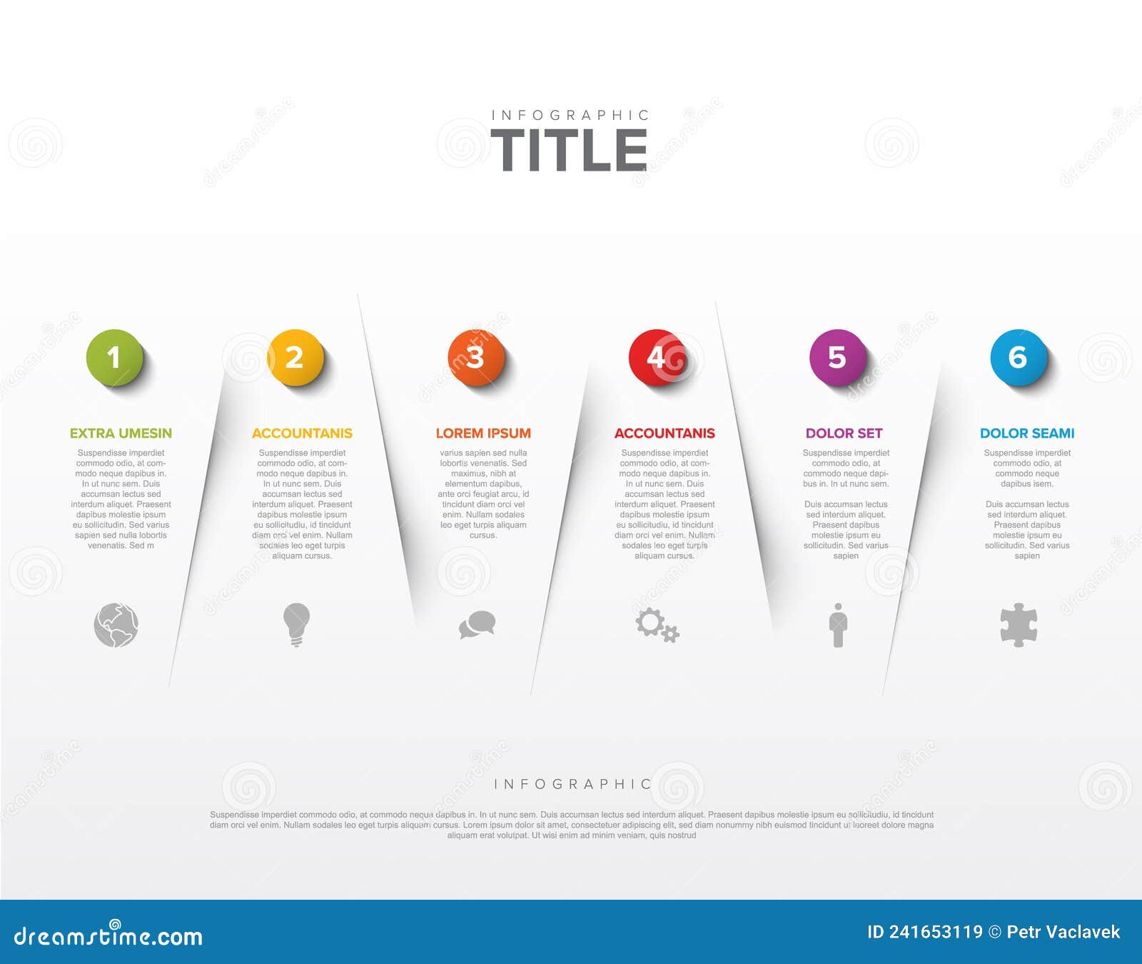 Abstract Vector Infographic Template with Six Sections Stock Vector ...