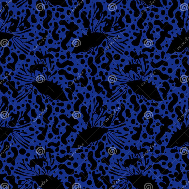 Abstract Vector Ink Blob Seamless Pattern for Clothes Design. Stock ...