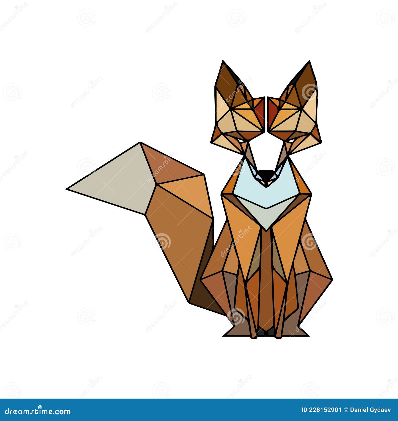 Abstract Vector Isolated Illustration. Polygonal Fox in Low Poly Style ...