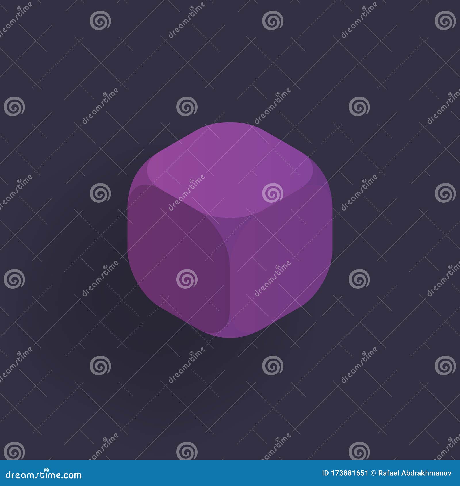 Abstract Vector Isometric 3d Shape Cube in Bright Violet Pink Color ...