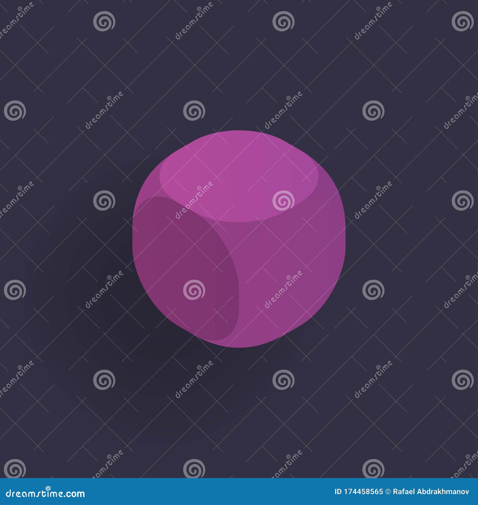 Abstract Vector Isometric 3d Shape Cube in Bright Violet Pink Color ...