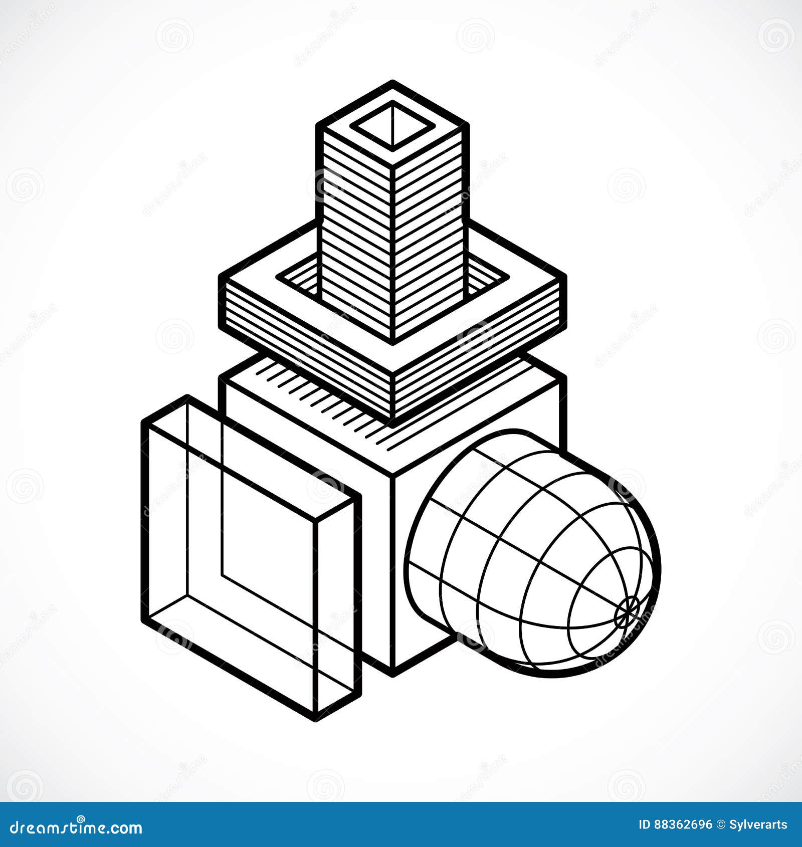 Abstract Vector, Isometric Dimensional Shape. Stock Vector ...