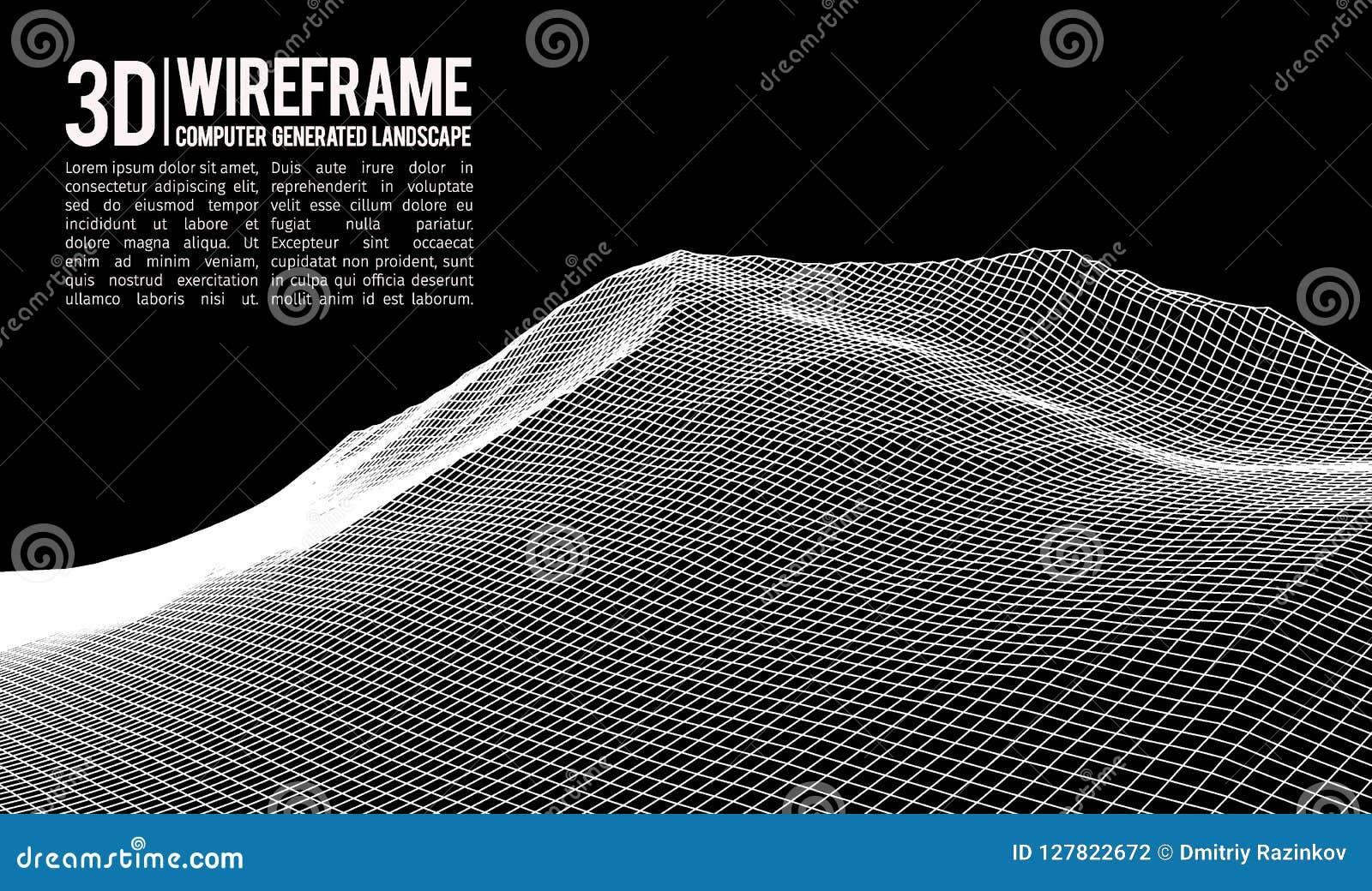 Abstract Vector Landscape Background. Cyberspace Landscape Grid. 3d ...
