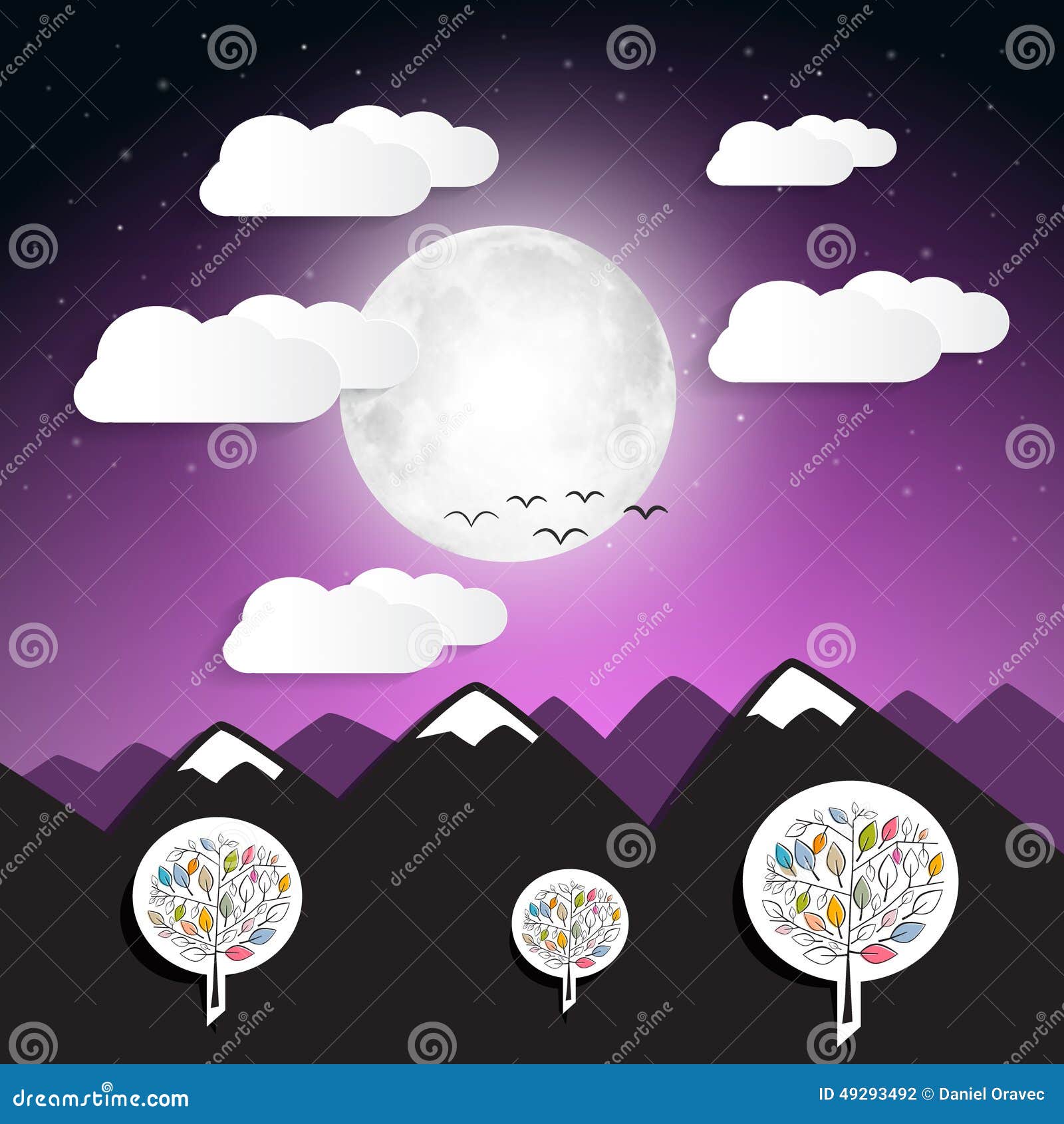 Abstract Vector Landscape Illustration Stock Vector - Illustration of ...