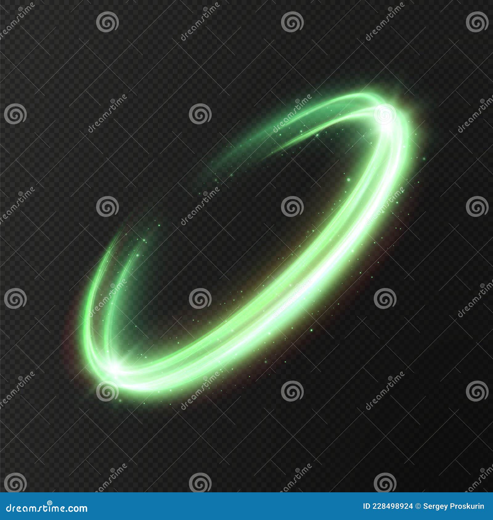Luminous Green Lines of Speed. Light Glowing Effect. Abstract Motion ...