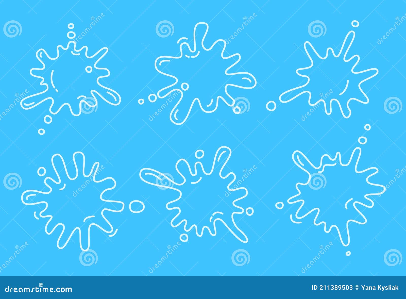 Abstract Vector Linear Liquid Splash Collection Stock Vector ...