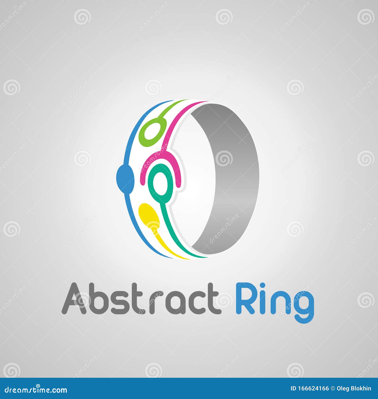 Abstract Vector Logo Ring Design Elements. Network Isolated Logotype on ...