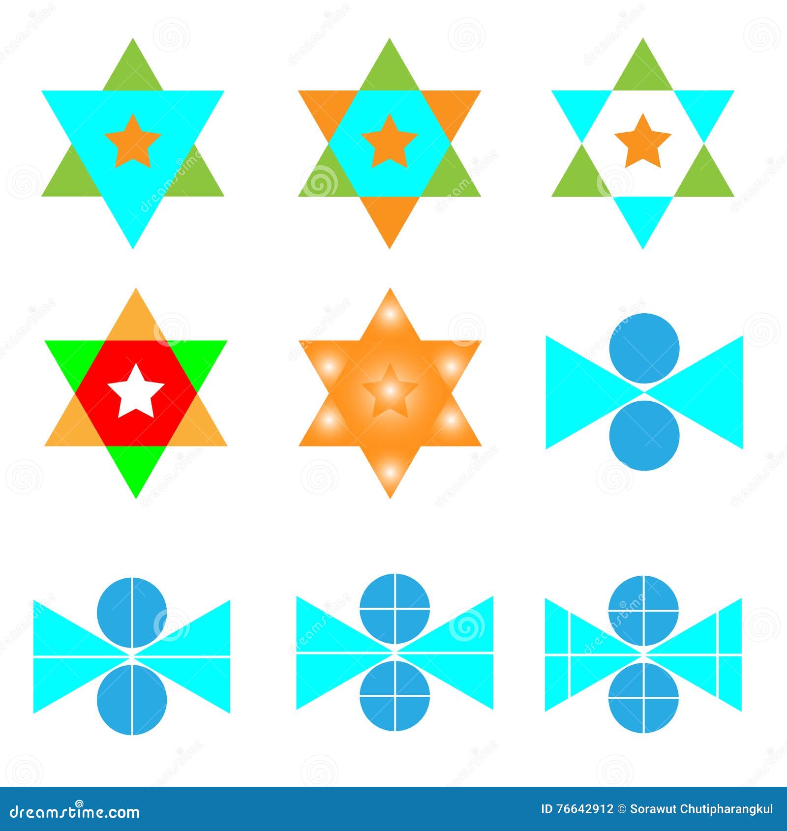 Abstract Vector Logo Set.circle with Triangle and Star Logo Icons Stock ...