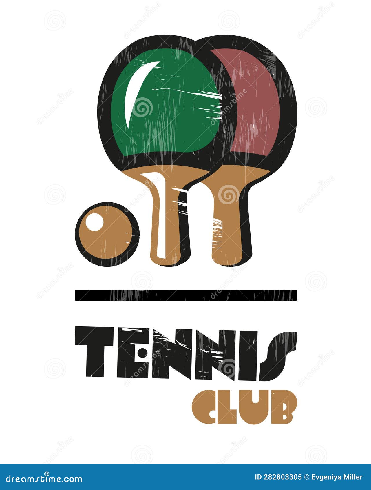 Vector Table Tennis Racket or Racquet, Flat Style Stock Illustration ...