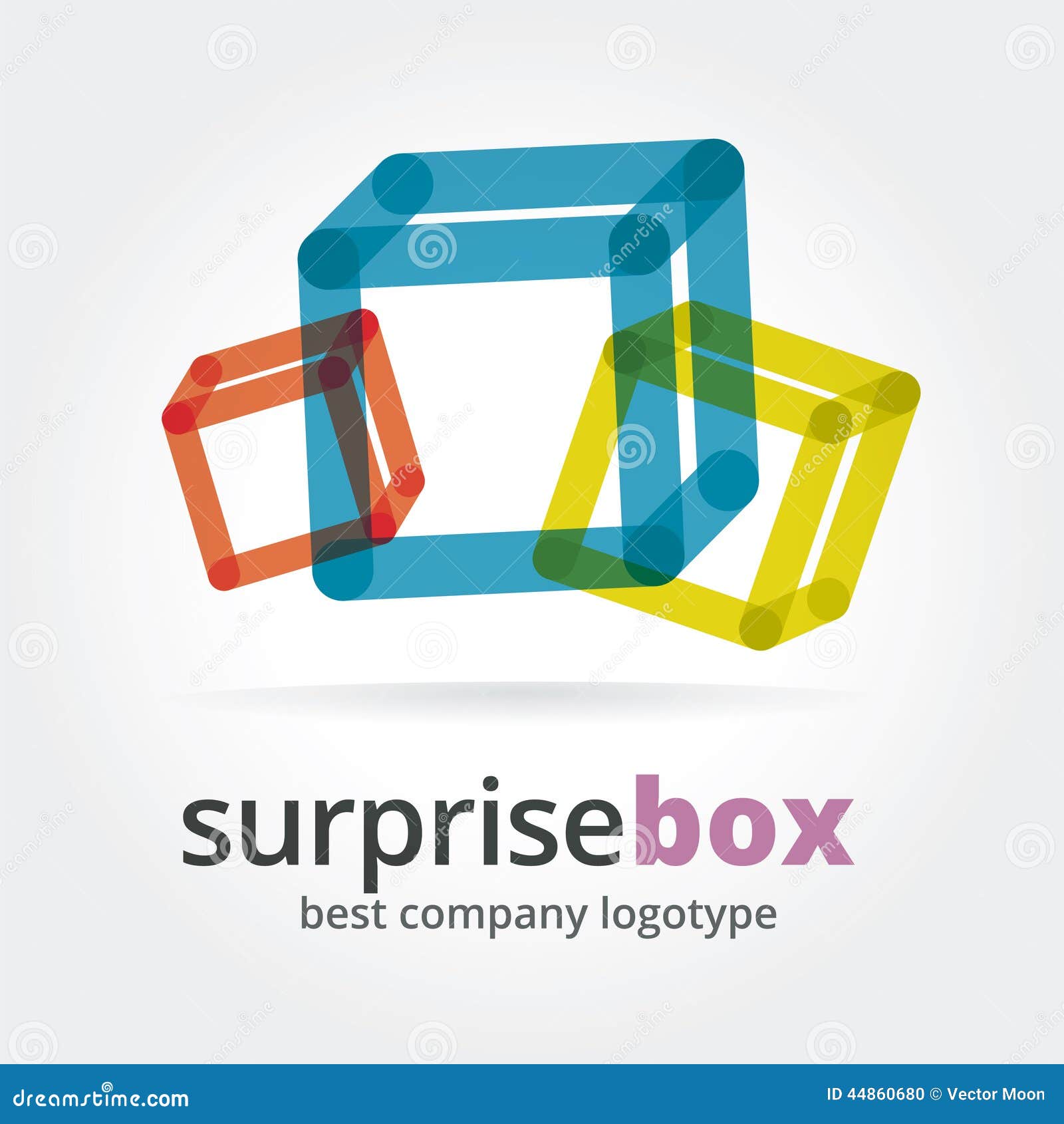 Abstract Vector Logotype with Two Box Stock Vector - Illustration of ...