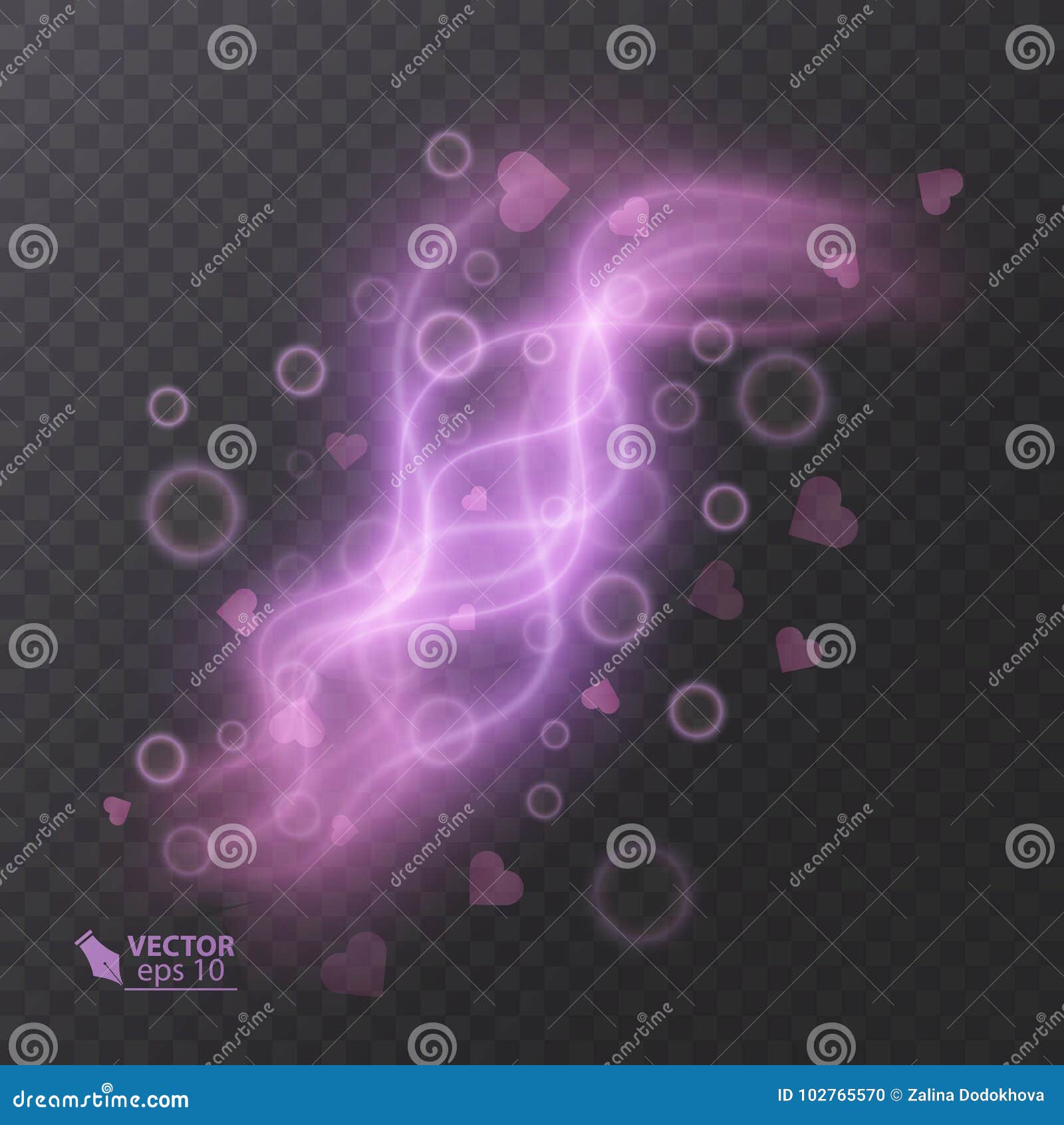 Abstract Vector Magic Glow Effect, Decorative Light Effect of Pink ...