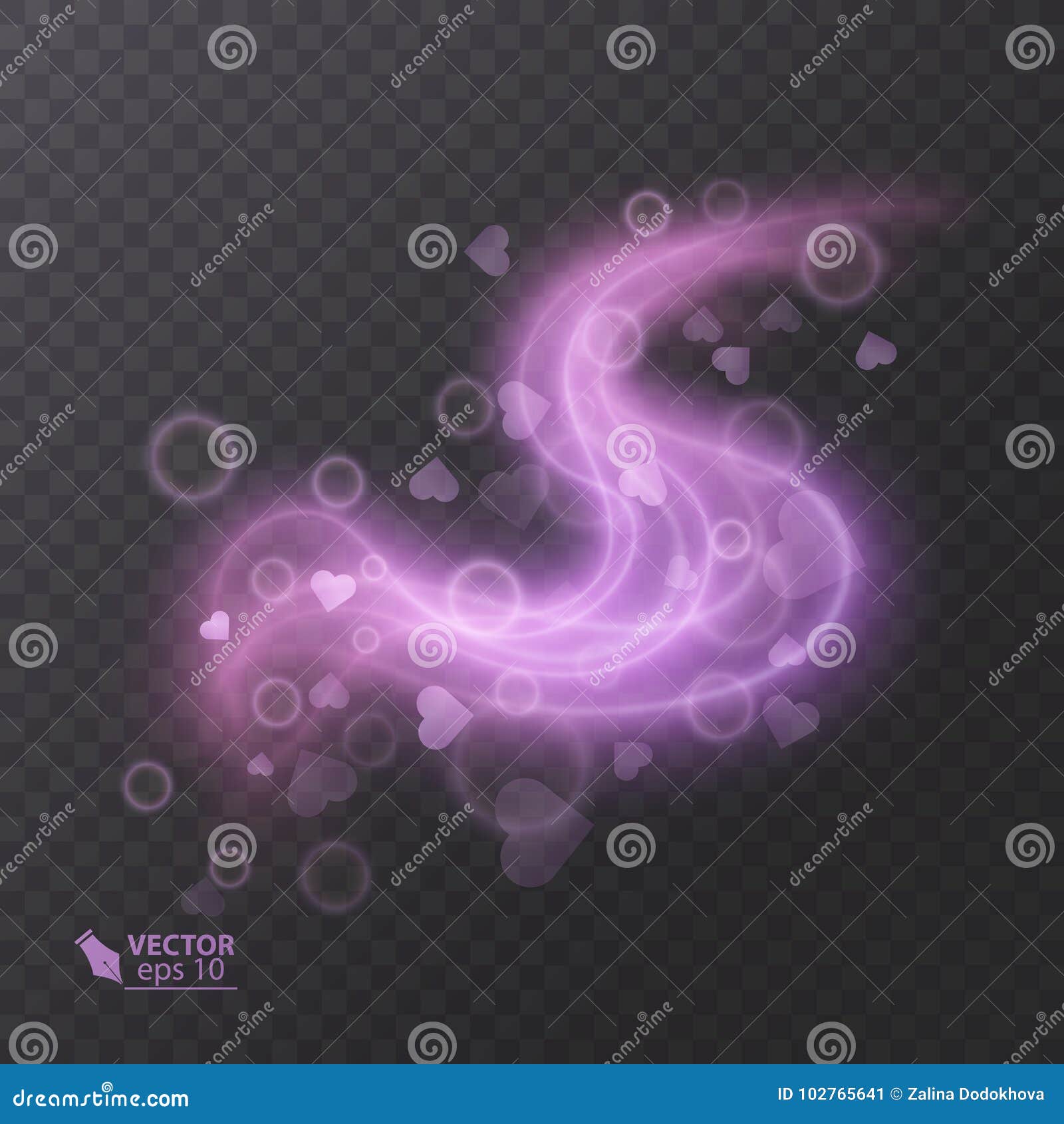 Abstract Vector Magic Glow Effect, Decorative Light Effect of Pink ...