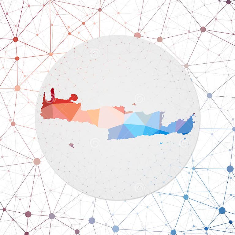 Abstract Vector Map of Crete. Stock Vector - Illustration of icon ...