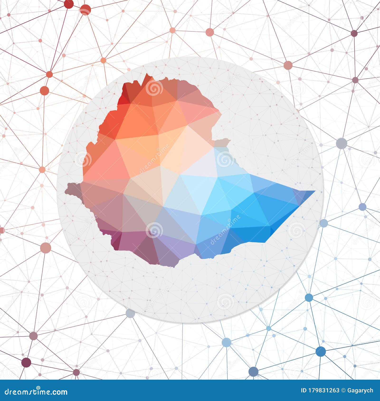 Abstract Vector Map of Ethiopia. Stock Vector - Illustration of border ...