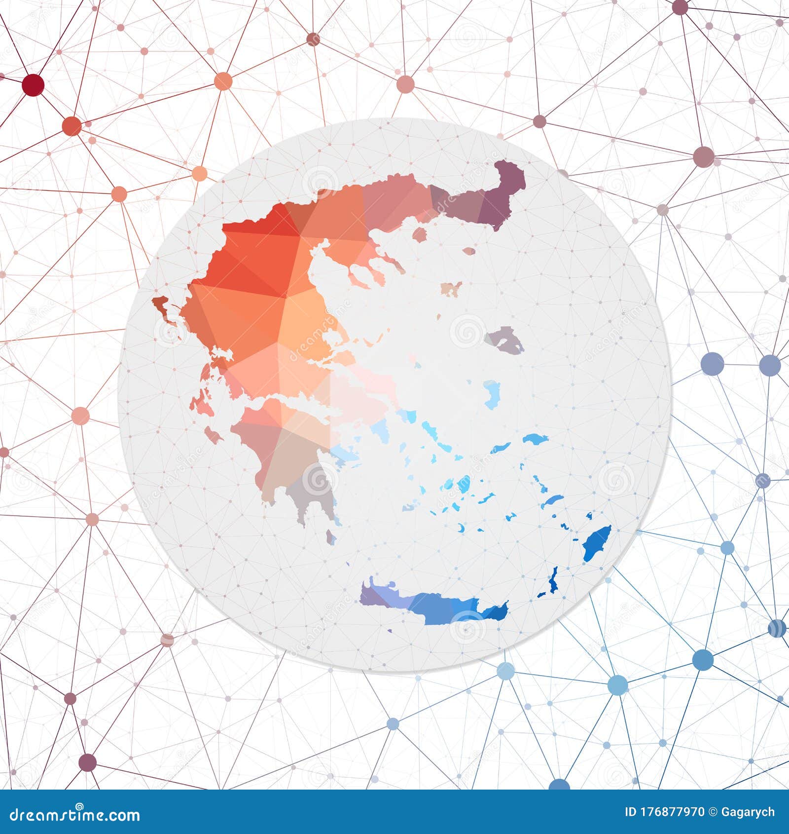 Abstract Vector Map of Greece. Stock Vector - Illustration of patriot ...