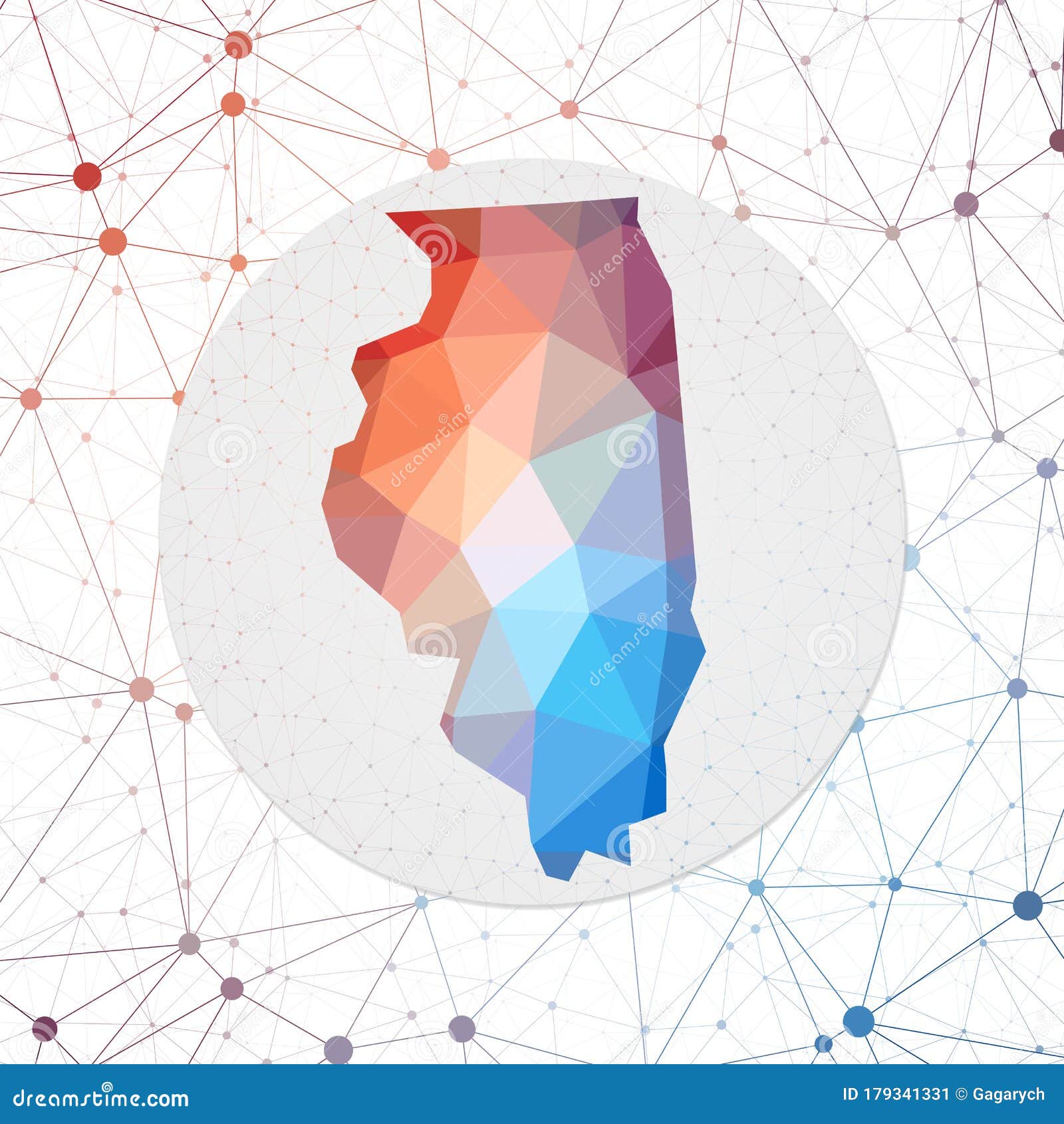 Abstract Vector Map of Illinois. Stock Vector - Illustration of ...