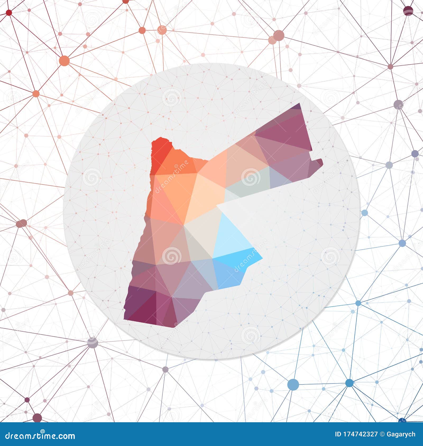 Abstract Vector Map of Jordan. Stock Vector - Illustration of geometric ...