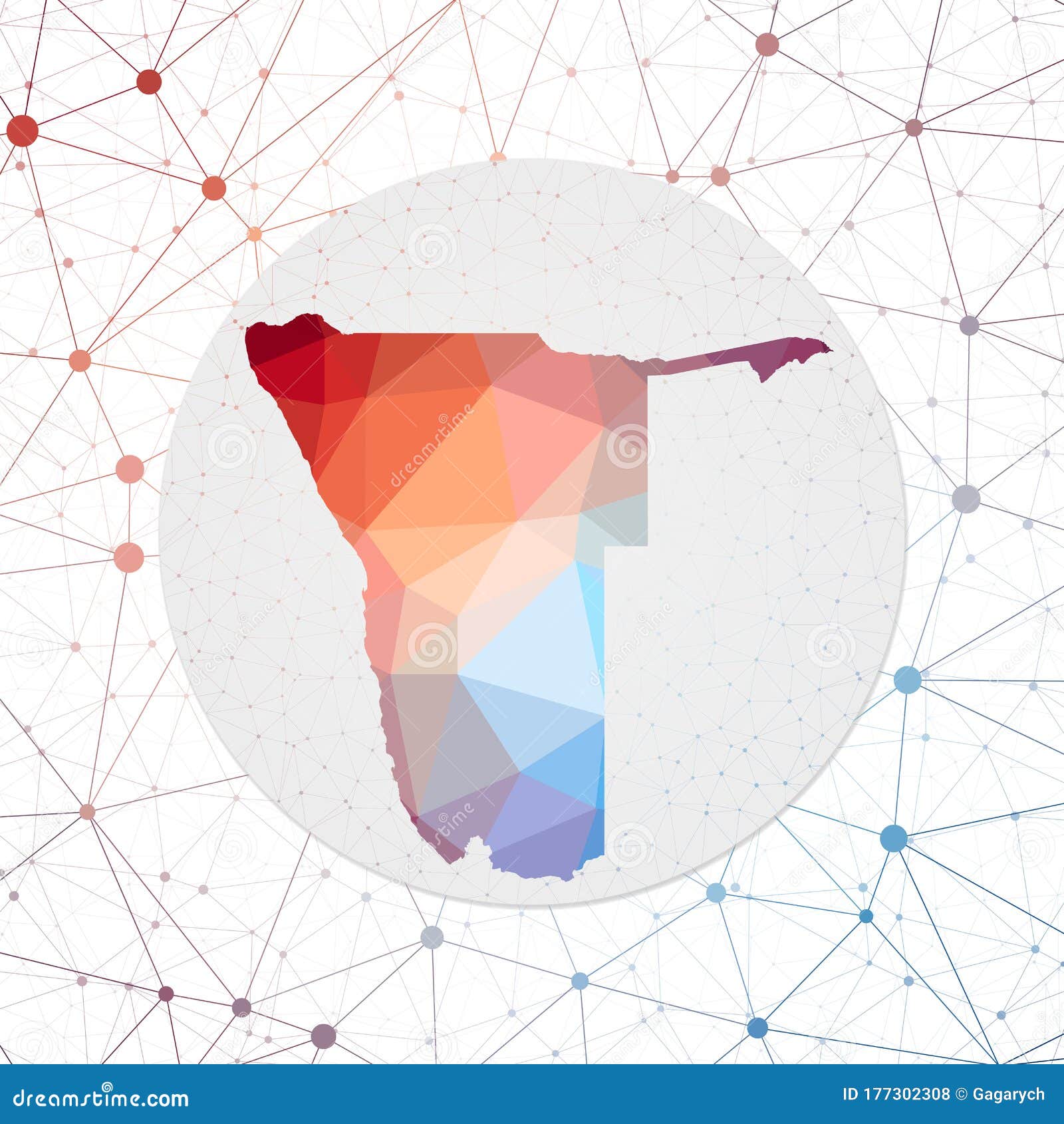 Abstract Vector Map of Namibia. Stock Vector - Illustration of ...