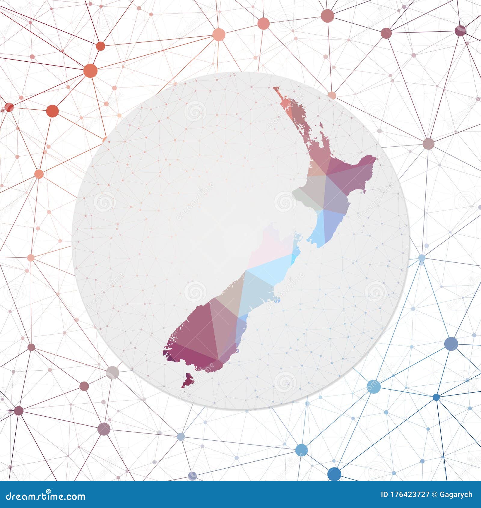 Abstract Vector Map of New Zealand. Stock Vector - Illustration of ...