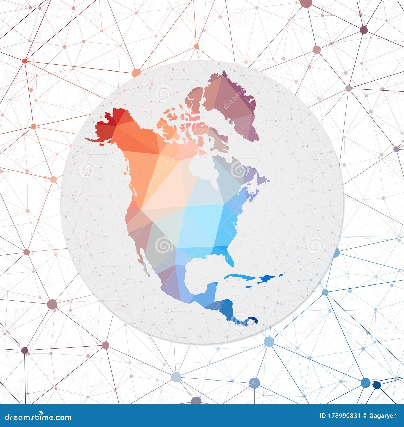 Abstract Vector Map of North America. Stock Vector - Illustration of ...