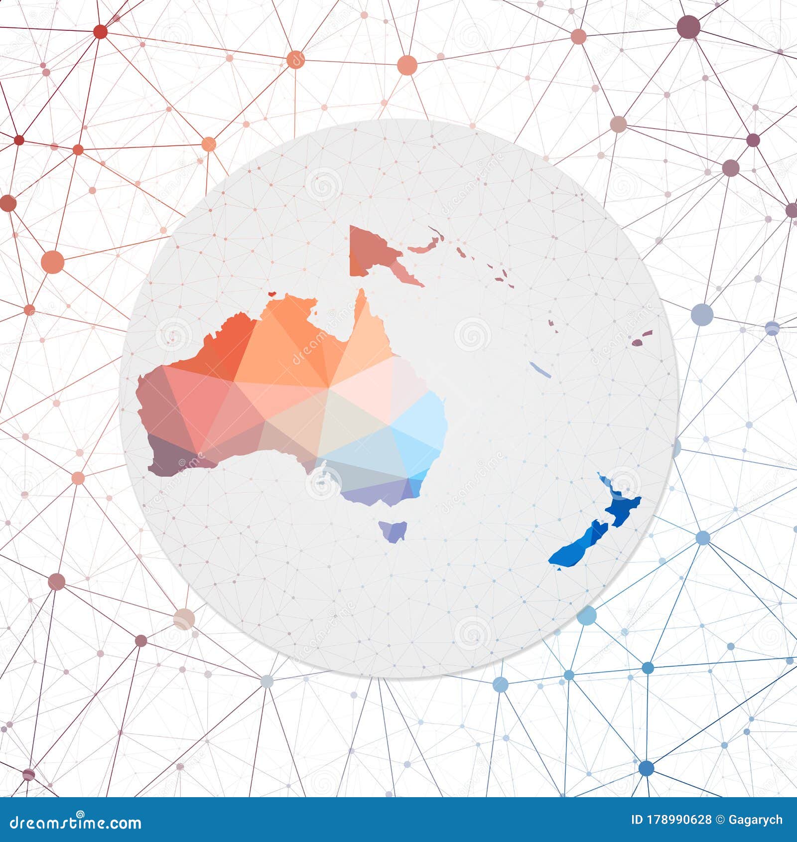 Abstract Vector Map of Oceania. Stock Vector - Illustration of ...
