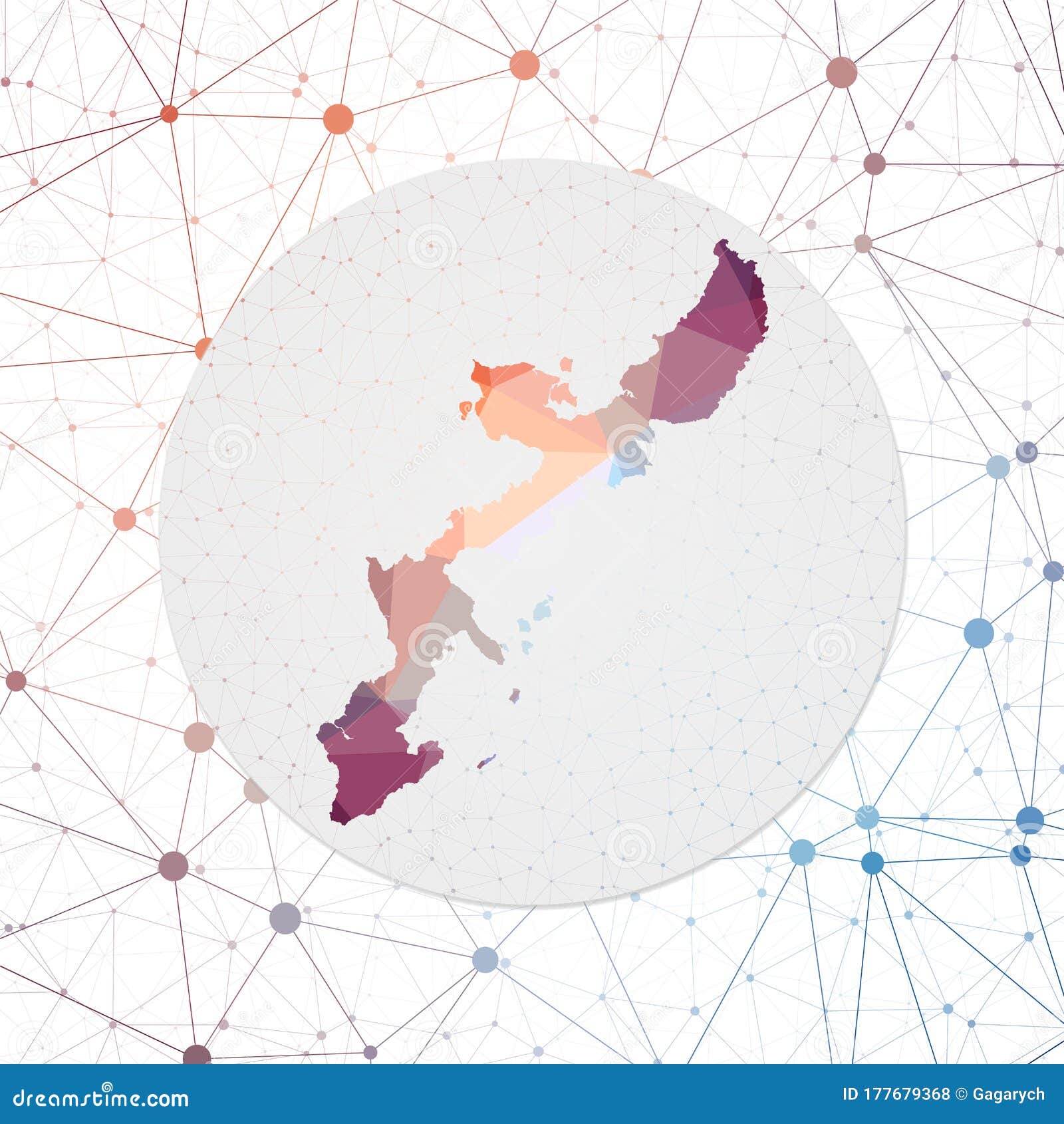 Abstract Vector Map of Okinawa Island. Stock Vector - Illustration of ...