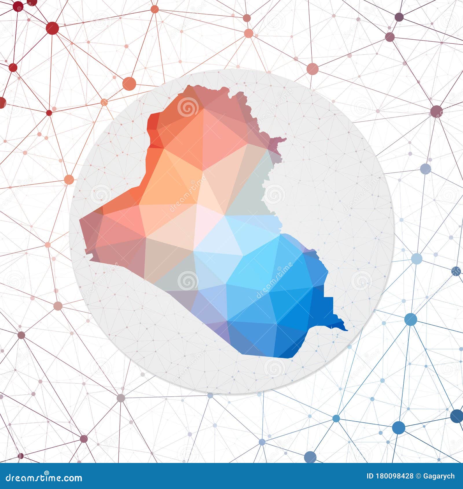 Abstract Vector Map of Republic of Iraq. Stock Vector - Illustration of ...