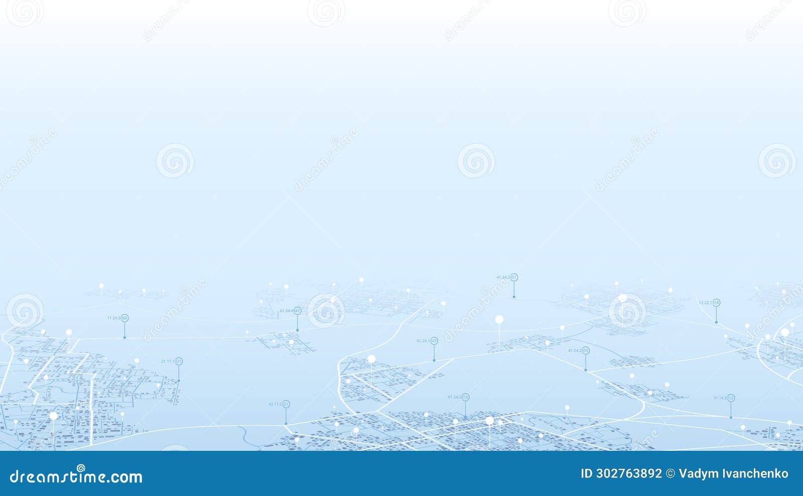 Abstract Vector Map of Roads with Data Graphic Visualization. Abstract ...