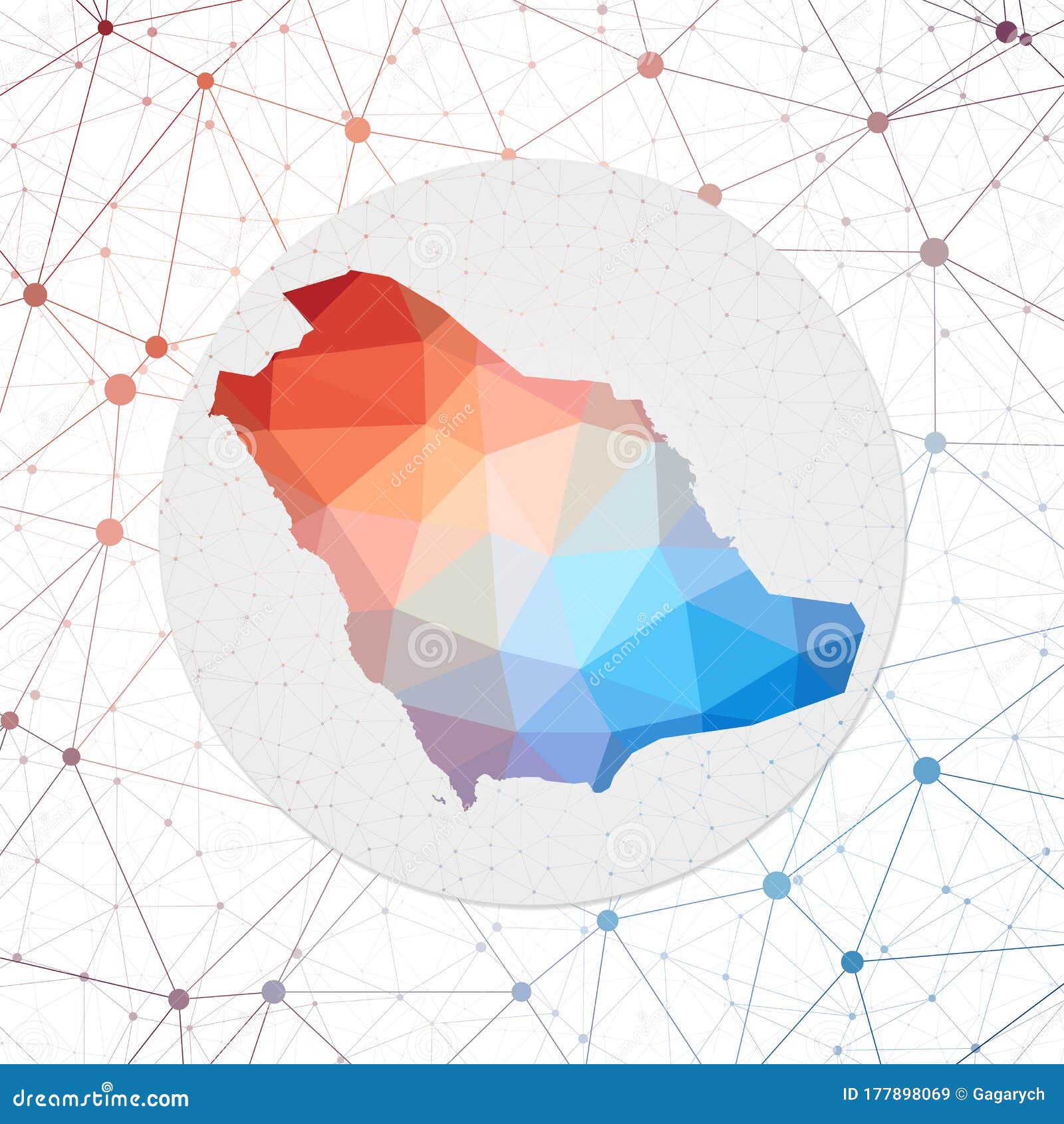 Abstract Vector Map of Saudi Arabia. Stock Vector - Illustration of ...