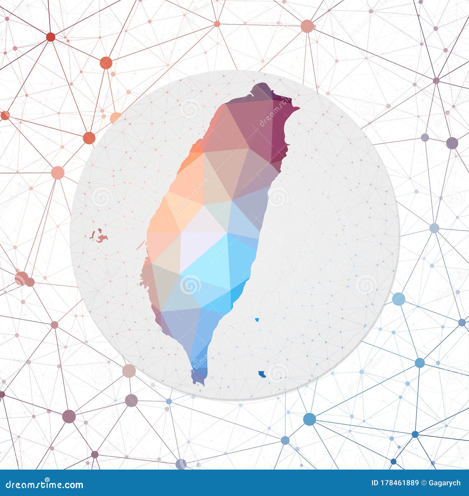 Abstract Vector Map of Taiwan. Stock Vector - Illustration of ...