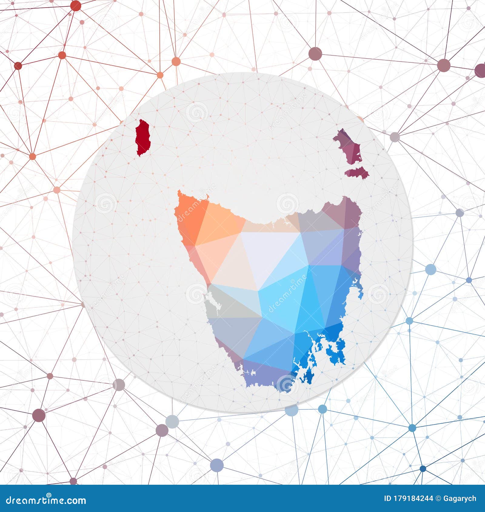 Abstract Vector Map of Tasmania. Stock Vector - Illustration of border ...
