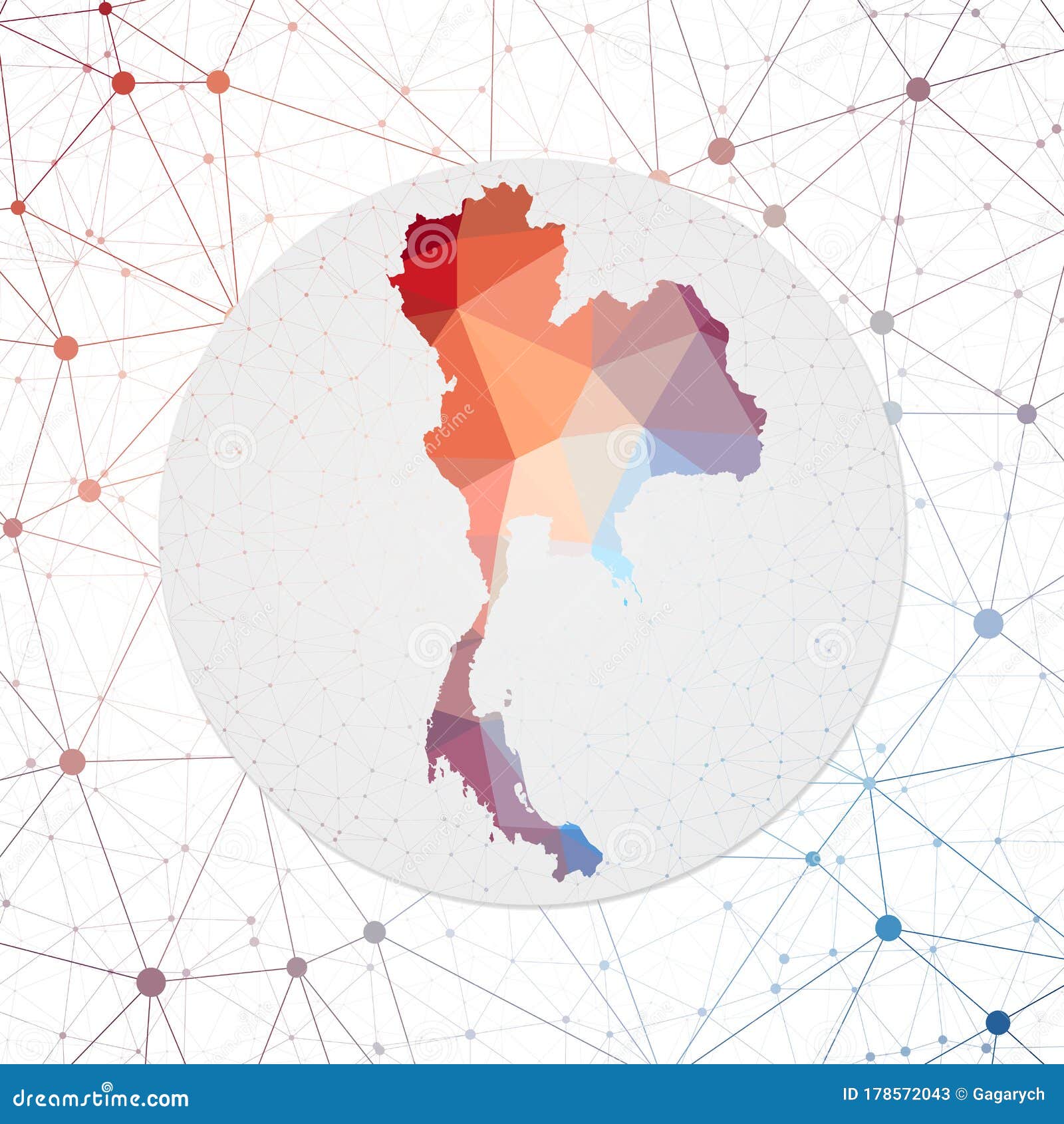 Abstract Vector Map of Thailand. Stock Vector - Illustration of concept ...