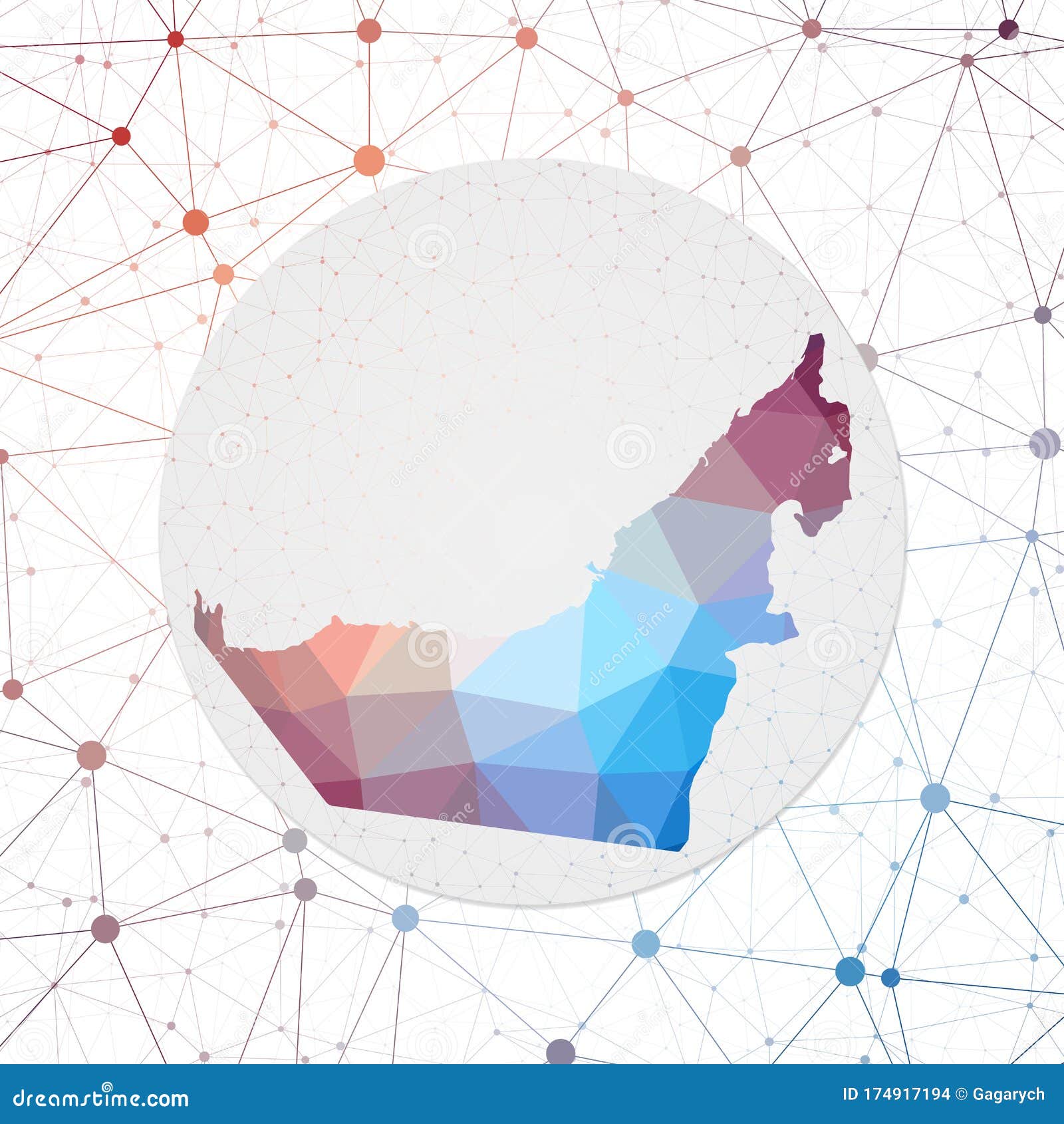 Abstract Vector Map of UAE. Stock Vector - Illustration of destination ...