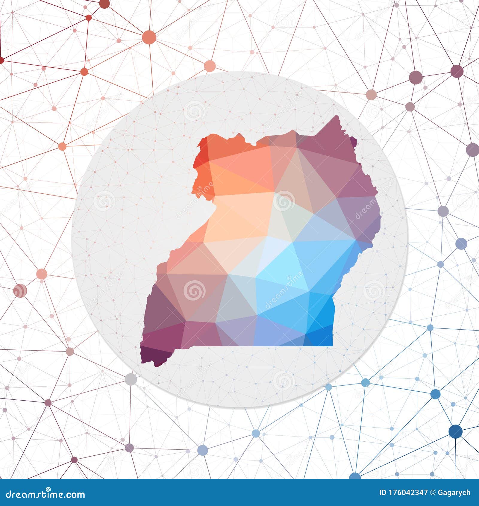 Abstract Vector Map of Uganda. Stock Vector - Illustration of polygon ...