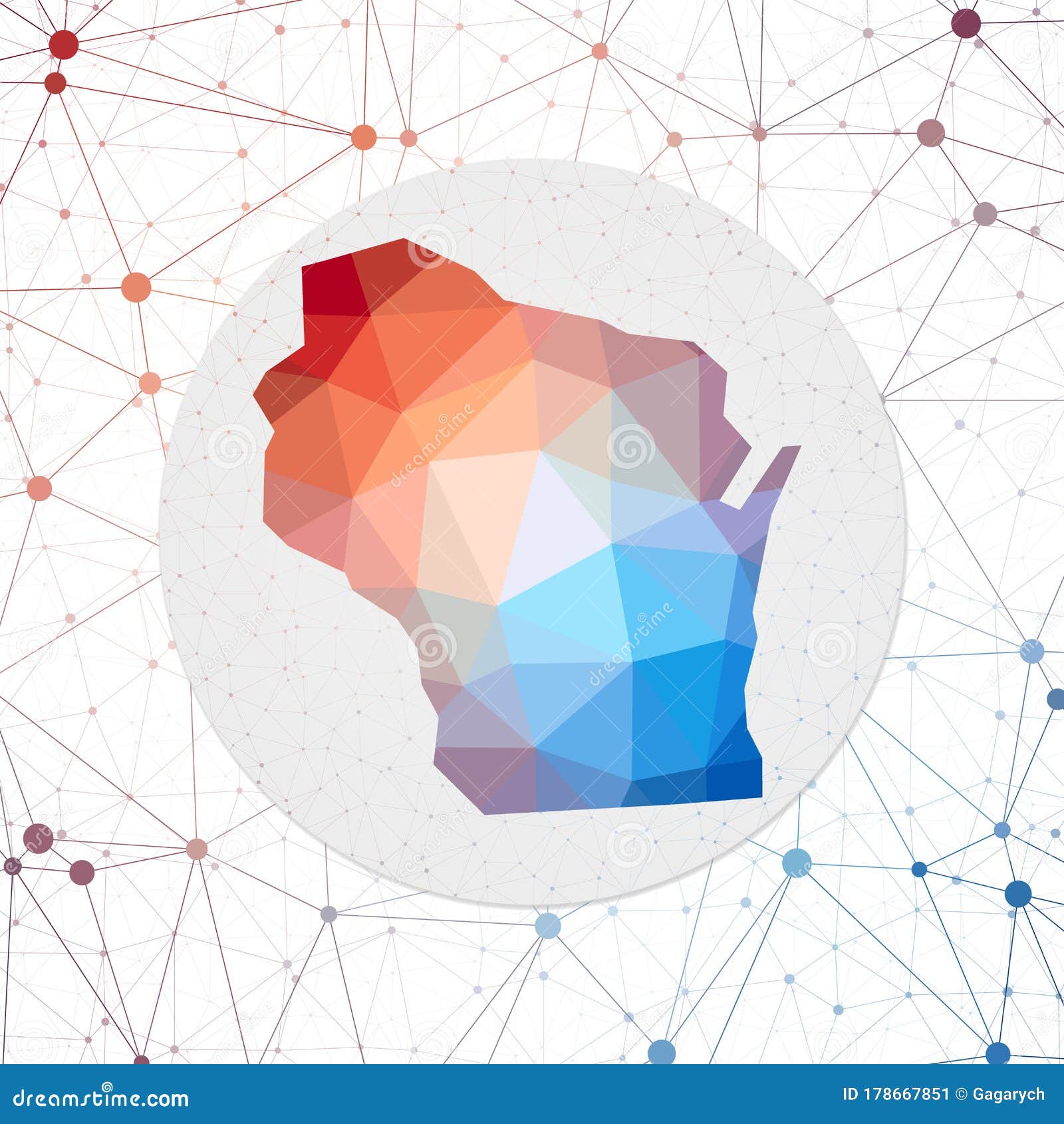 Abstract Vector Map of Wisconsin. Stock Vector - Illustration of grid ...