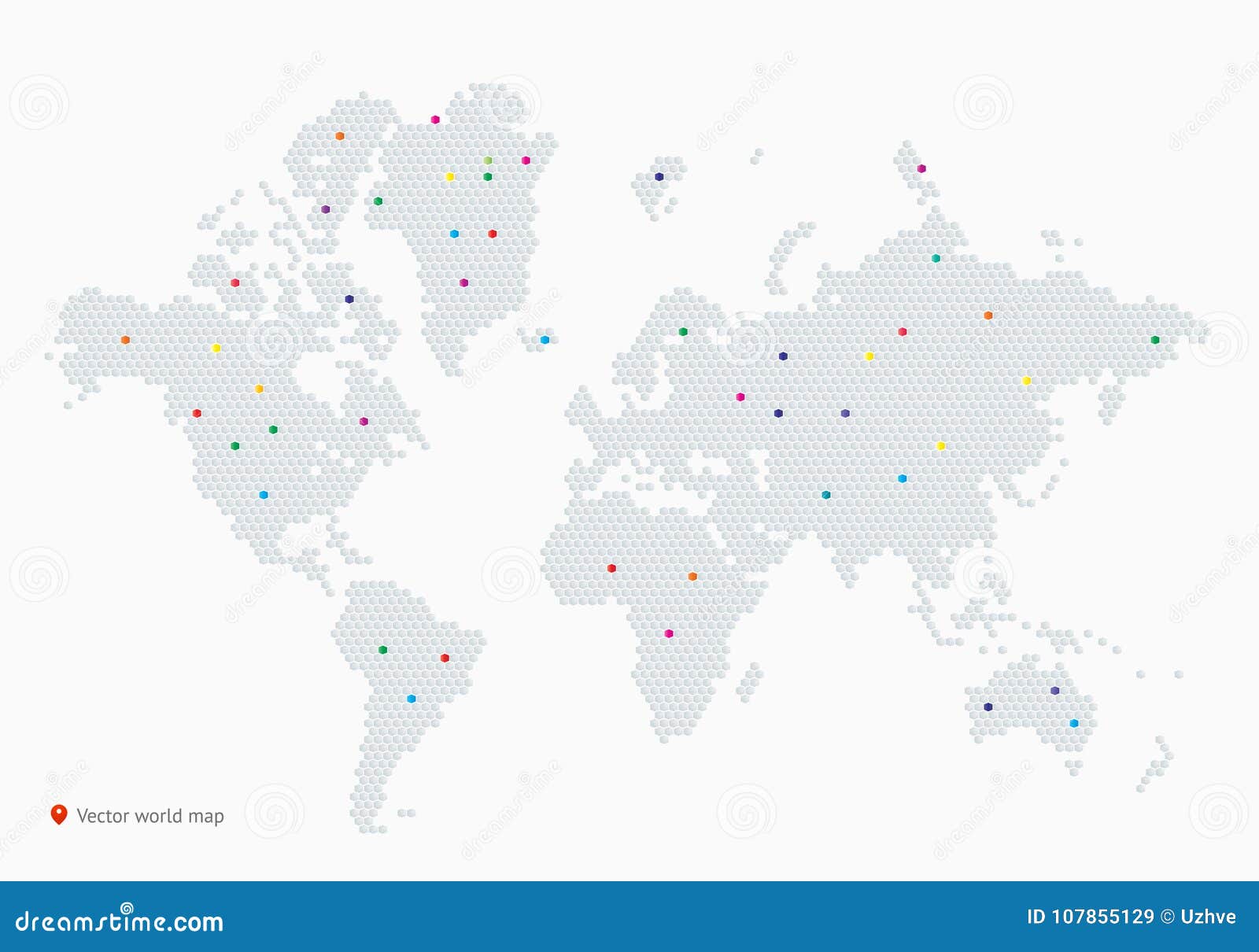 Abstract Vector Map of the World Stock Vector - Illustration of dotted ...