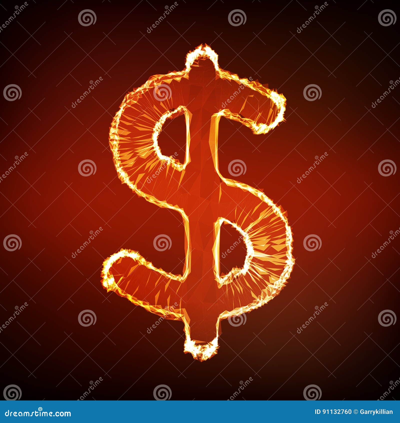 Abstract Vector Mesh Background. Dollar Sign. Futuristic Technology ...