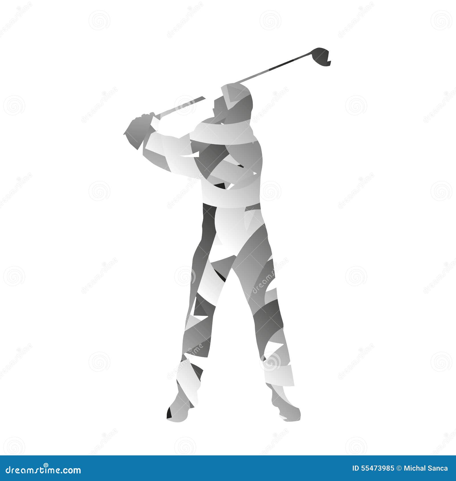 Abstract Vector Monochromatic Golfer Stock Vector - Illustration of ...
