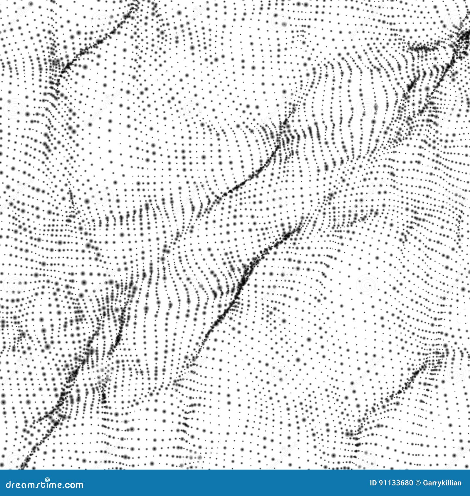 Abstract Vector Monochrome Wave Mesh Background. Point Cloud Array ...