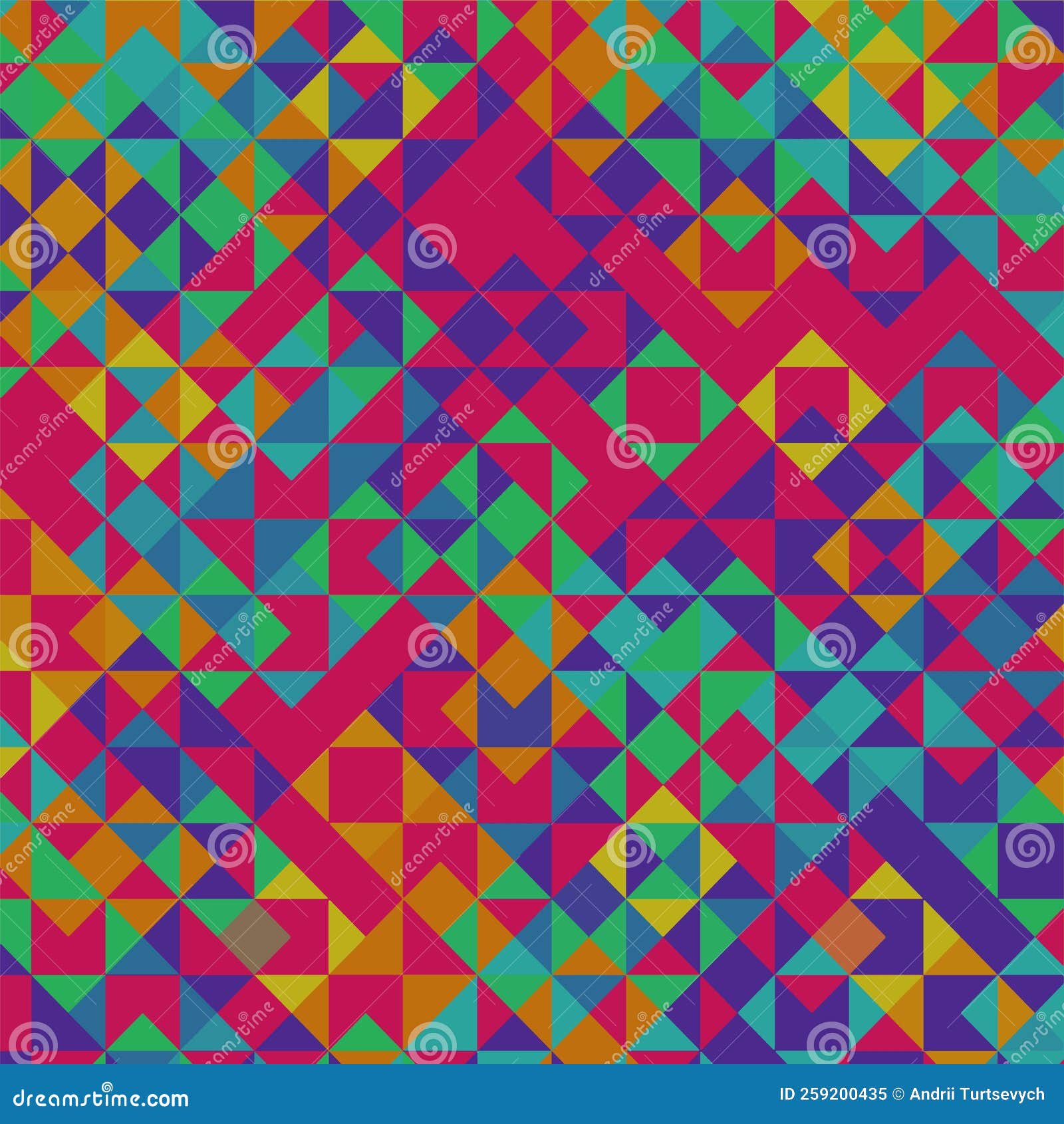 Abstract Vector Mosaic Made of Triangles, Bold, Punchy Forms and Colors ...