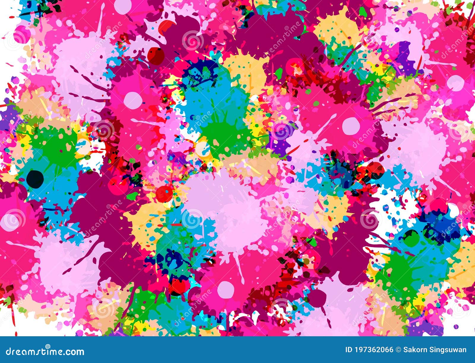 Abstract Vector Multi Splatter Color Design Background. Illustration ...
